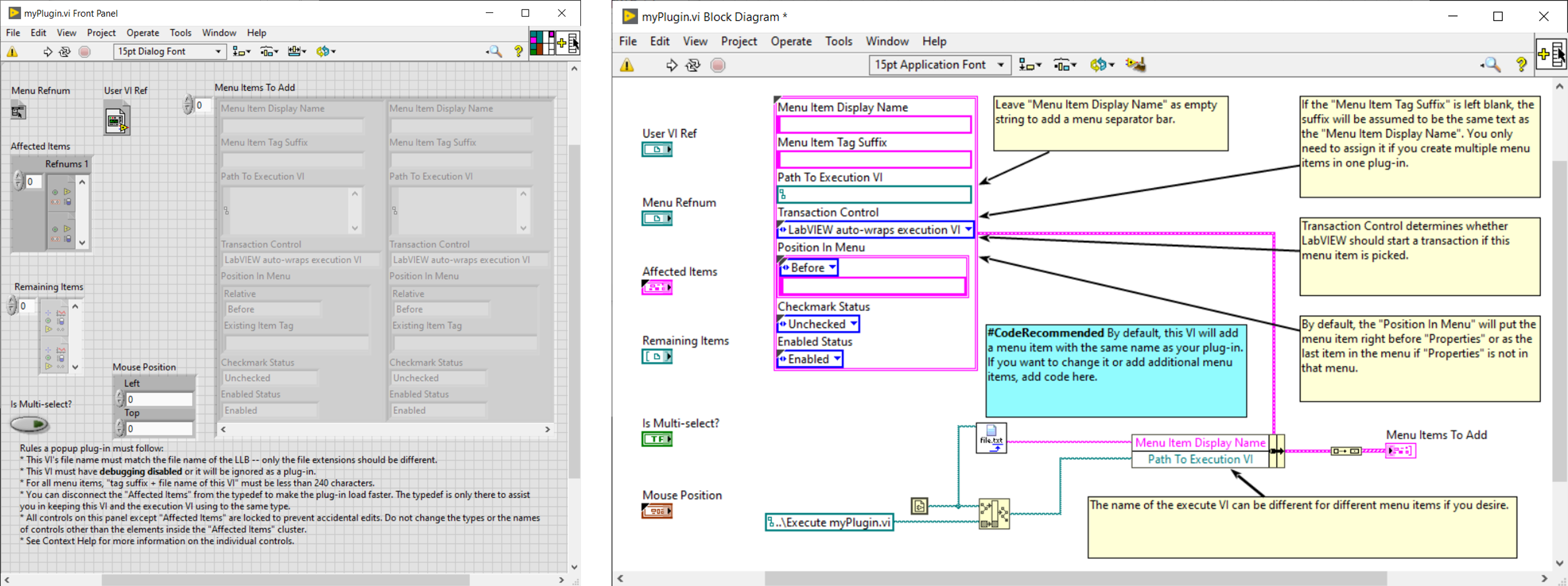 Shortcut Menu Plug-in for LabVIEW IDE